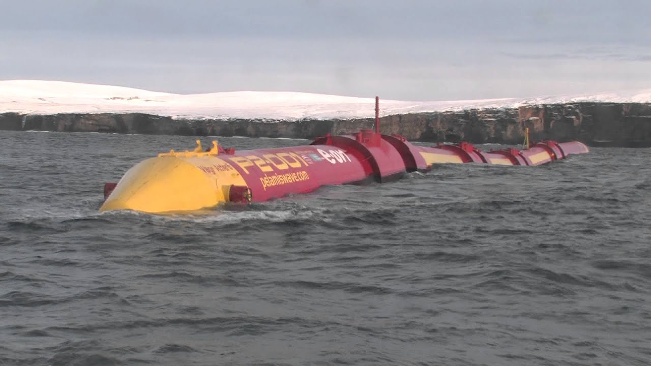 E.ON P2 Pelamis generating electricty in Orkney - YouTube