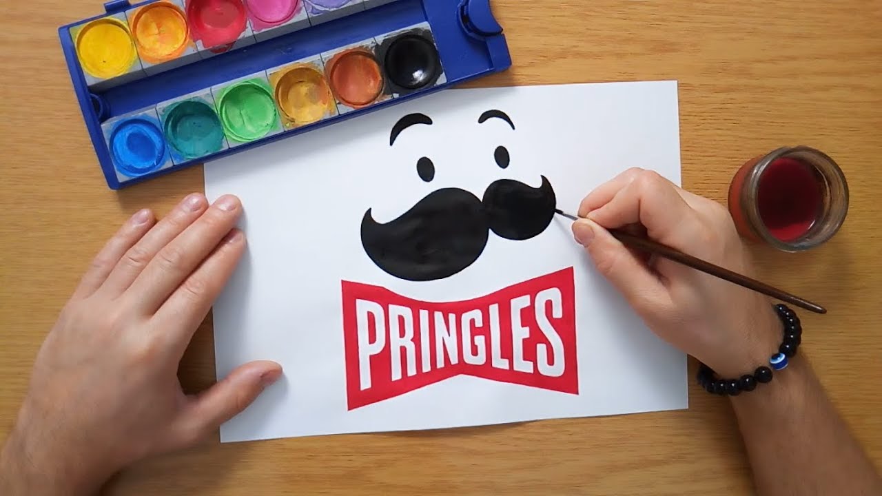 How to draw the NEW Pringles logo - YouTube