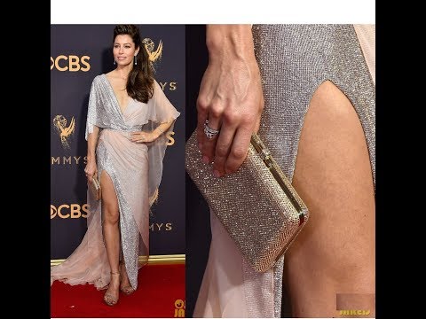 Jessica Biel Shows Some Leg at Emmys 2017