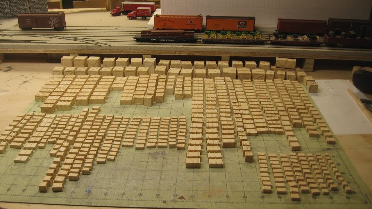 My railroad: Making crates for the harbor scene - YouTube