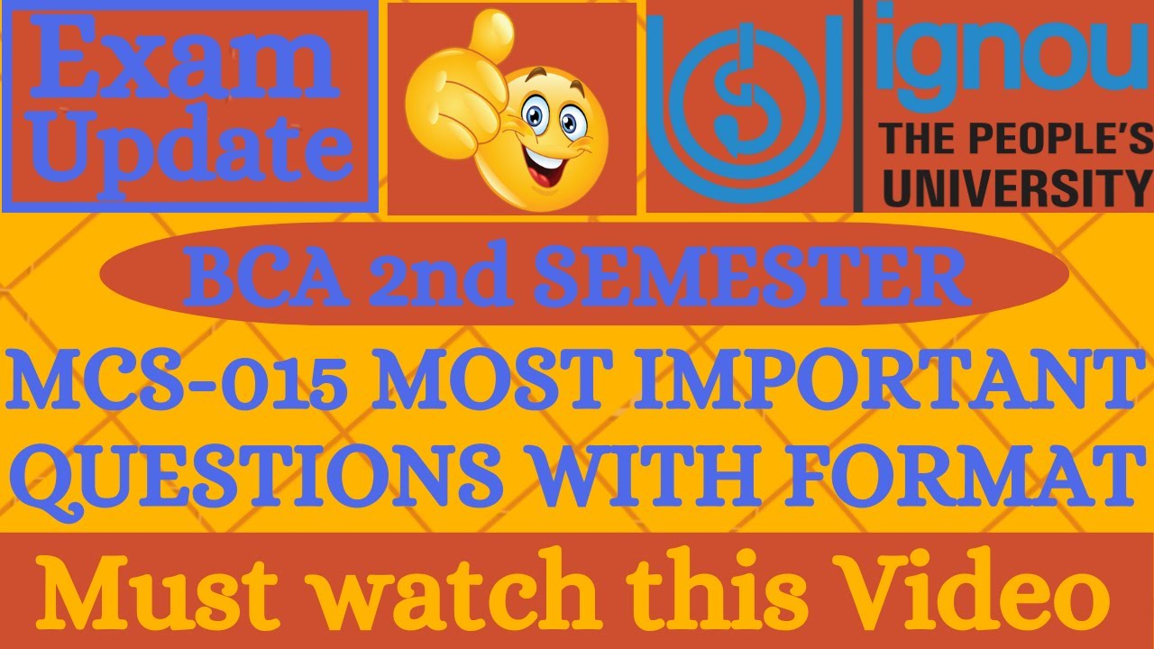 Mcs-015 Most Important Questions And Format For June 2022 Exam I Mcs ...