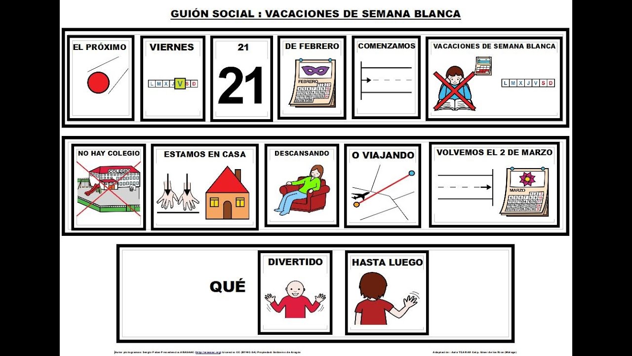 Guión Social TEA, Anticipación Vacaciones Semana Blanca - YouTube