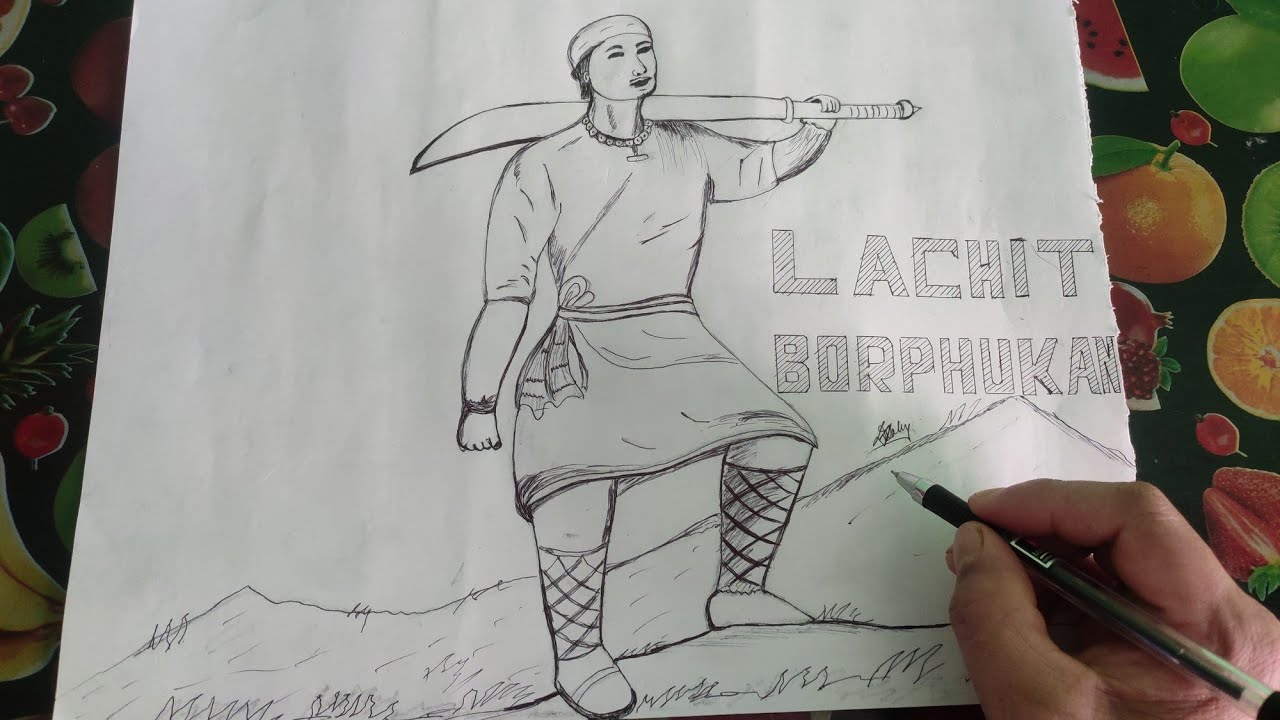 How to draw Lachit Borphukan for beginners on 400th Lachit Birth ...
