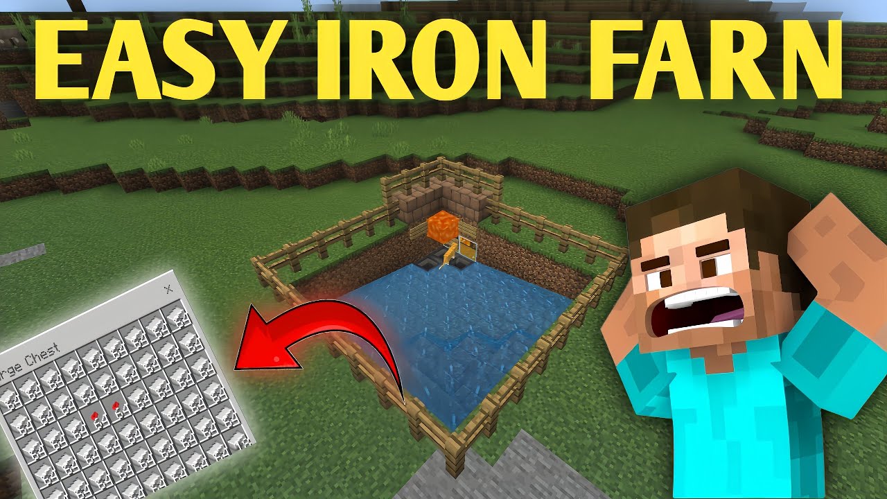 easy iron golem farm in Minecraft poket+java edition 🔥(1.20+) - YouTube