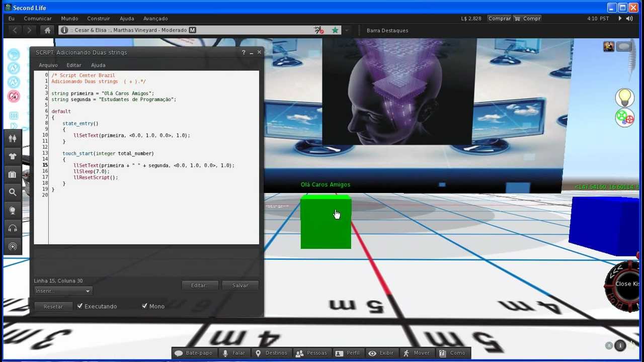 Aula 42 - SL Script - Função llGetPos e Adicionando Strings - Módulo ...