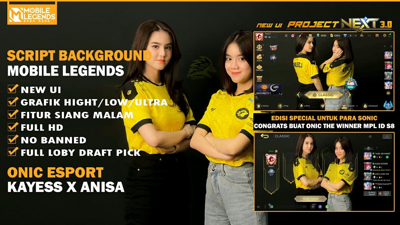 Background Mobile Legends Onic Kayess x Anisa Rahim New UI - YouTube