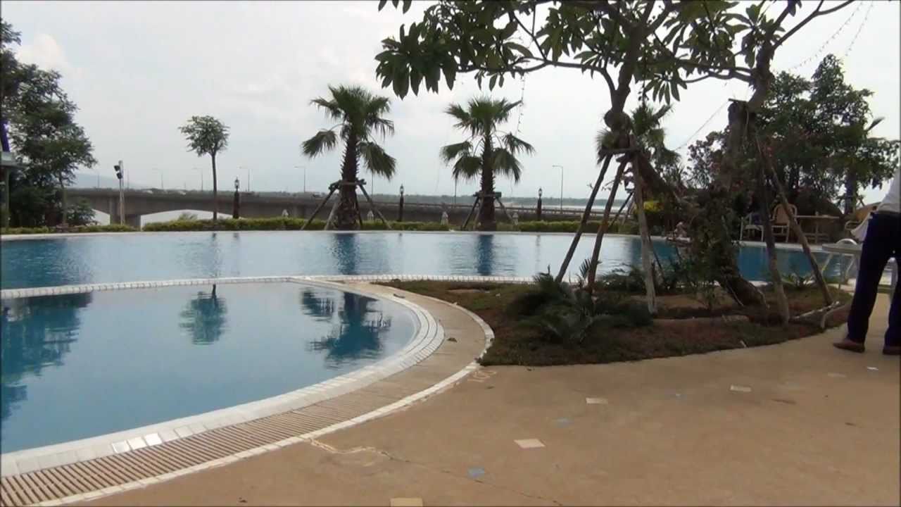 Pool at Champasak Grand Hotel,Pakse - YouTube