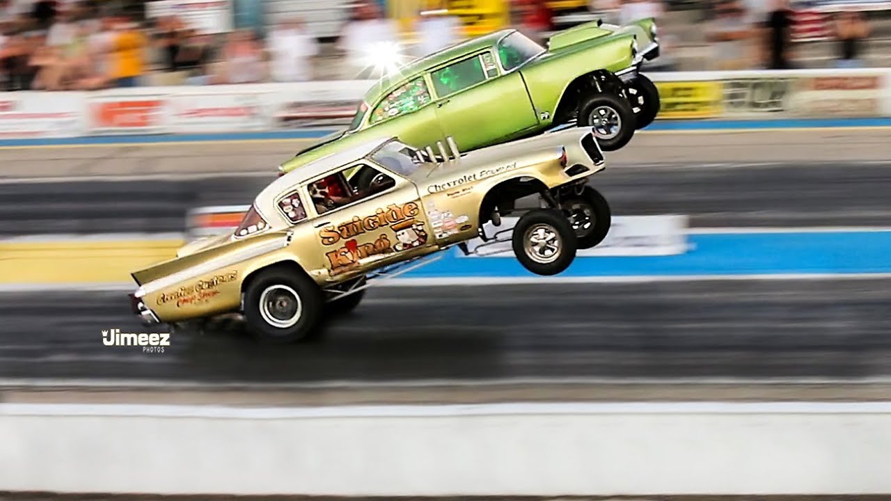 WILD DRY HOPPIN' WHEELSTANDERS! GASSER MADNESS! MELTDOWN DRAGS '15 ...