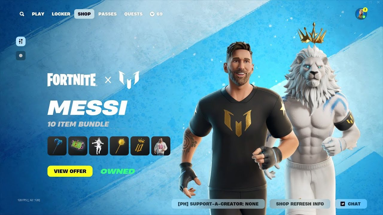 AHORA! NUEVA SKIN LIONEL MESSI llega a la TIENDA de FORTNITE en DIRECTO ...