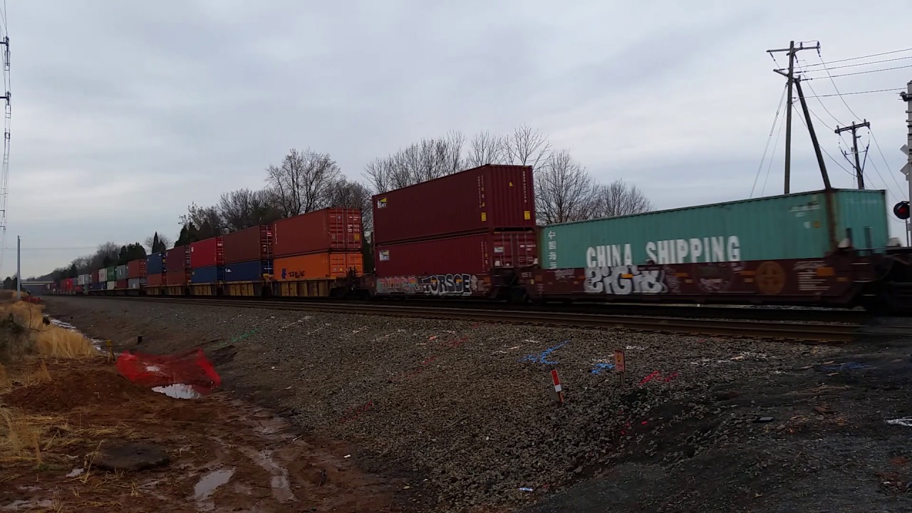 NS 227 Intermodal northbound at the Brickyard in Manassas - March 21, 2017 - YouTube