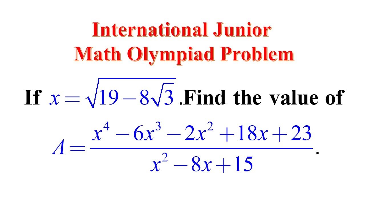 International Junior Mathematics Olympiad Problem | Math Olympiad ...