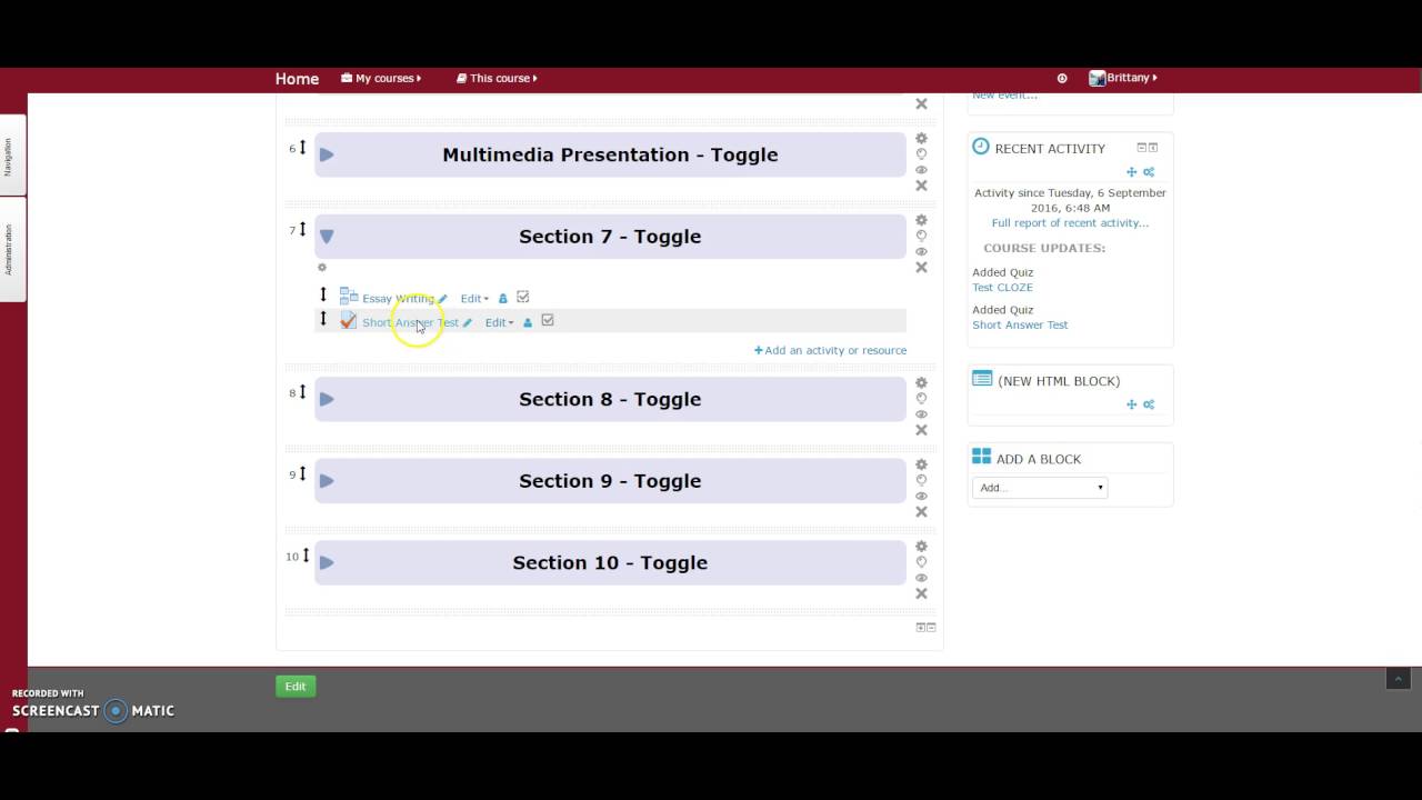 Moodle Short Answer Questions - YouTube