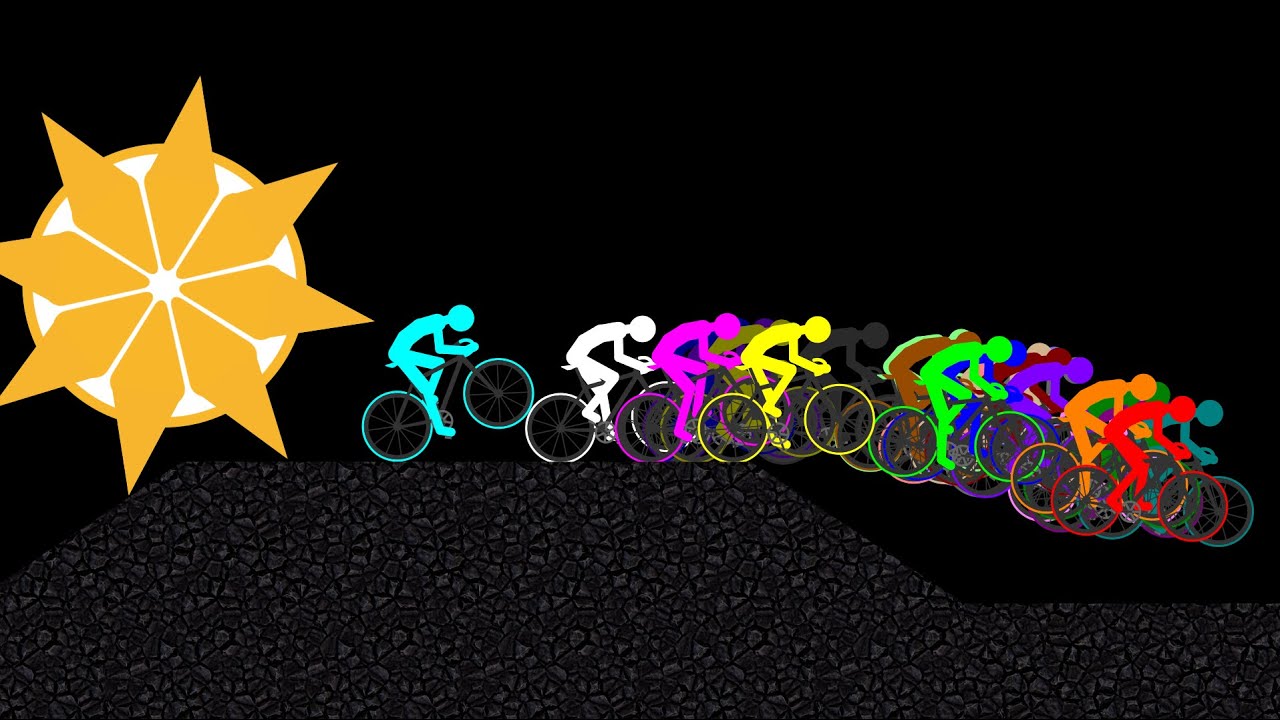 Escape from the MIKAN - Survival Bicycle Race in Algodoo - YouTube