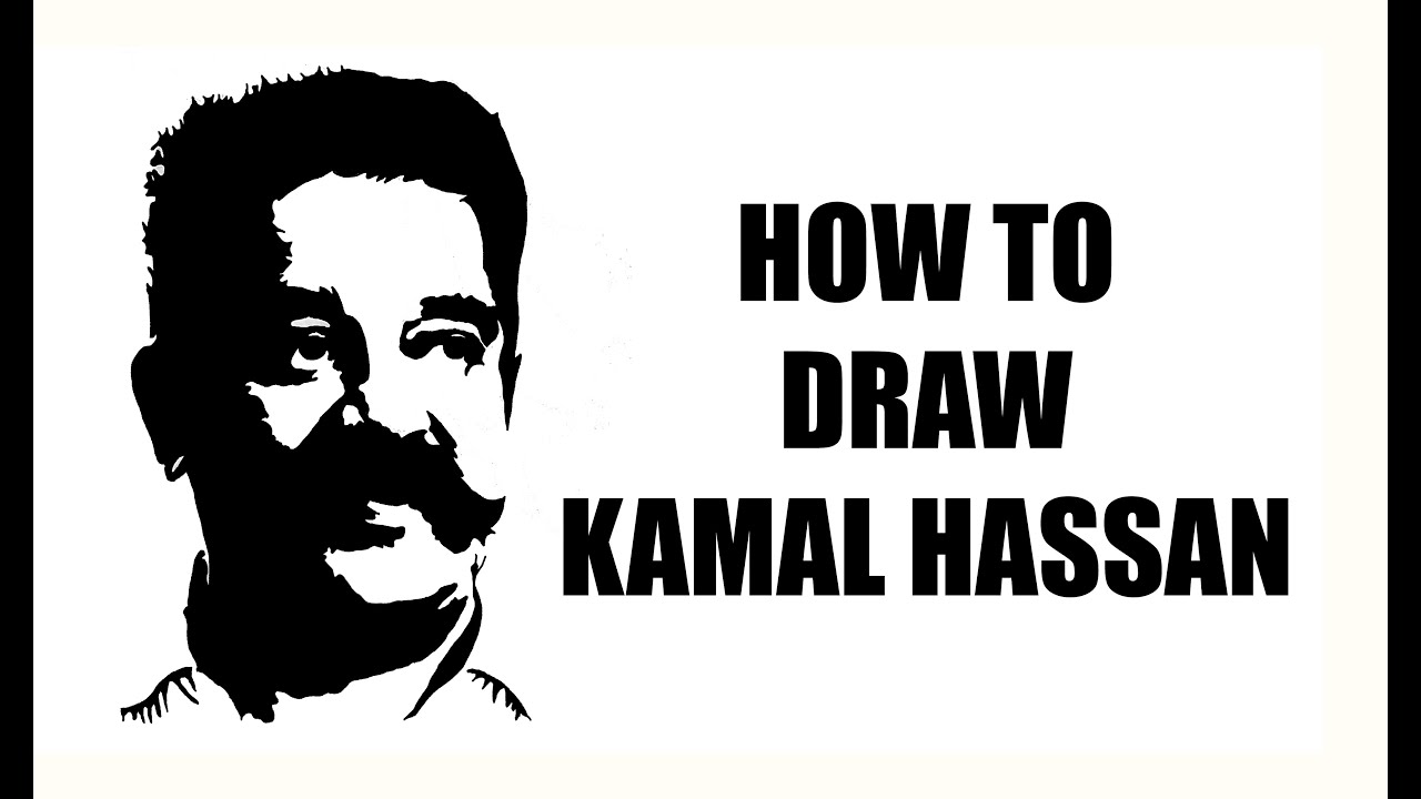 How To Draw Kamal Hassan | Easy Drawing | Stencil Drawing - YouTube