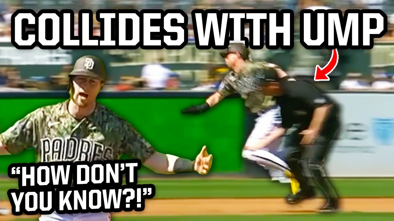 Umpire gets in the runner's way, a breakdown - YouTube