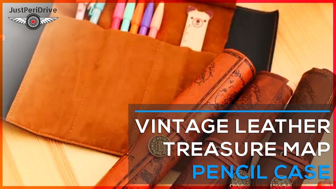 Vintage Leather Treasure Map Pencil Case - JustPeriDrive - YouTube