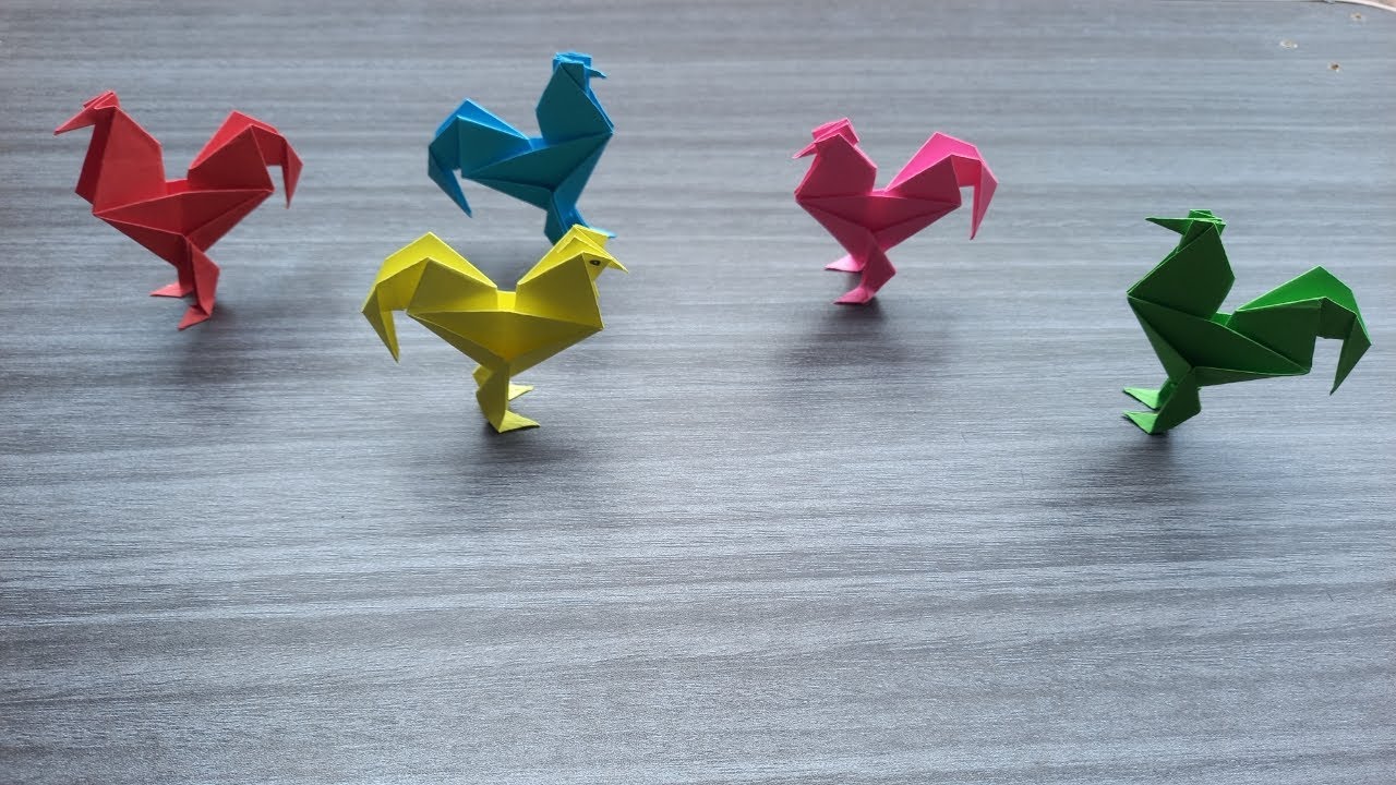 Origami Ayam Jantan, Cara Mudah Membuat Origami Ayam Jantan - YouTube
