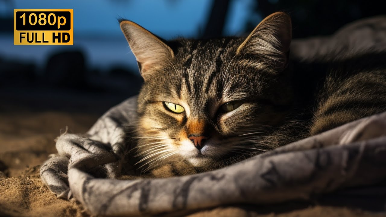 🌧️ Calm Your Restless Kitty | Relaxing Rain Sounds & Purring Cat ...