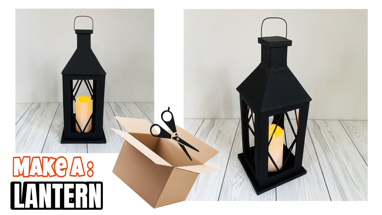 DIY | How to Make a lantern out of cardboard - YouTube