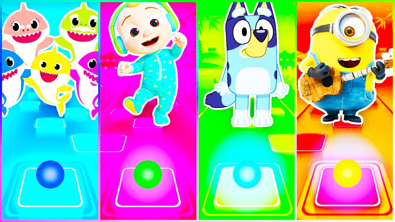 Baby Shark - Cocomelon - Bluey - Minions | Tiles Hop EDM Rush! - YouTube