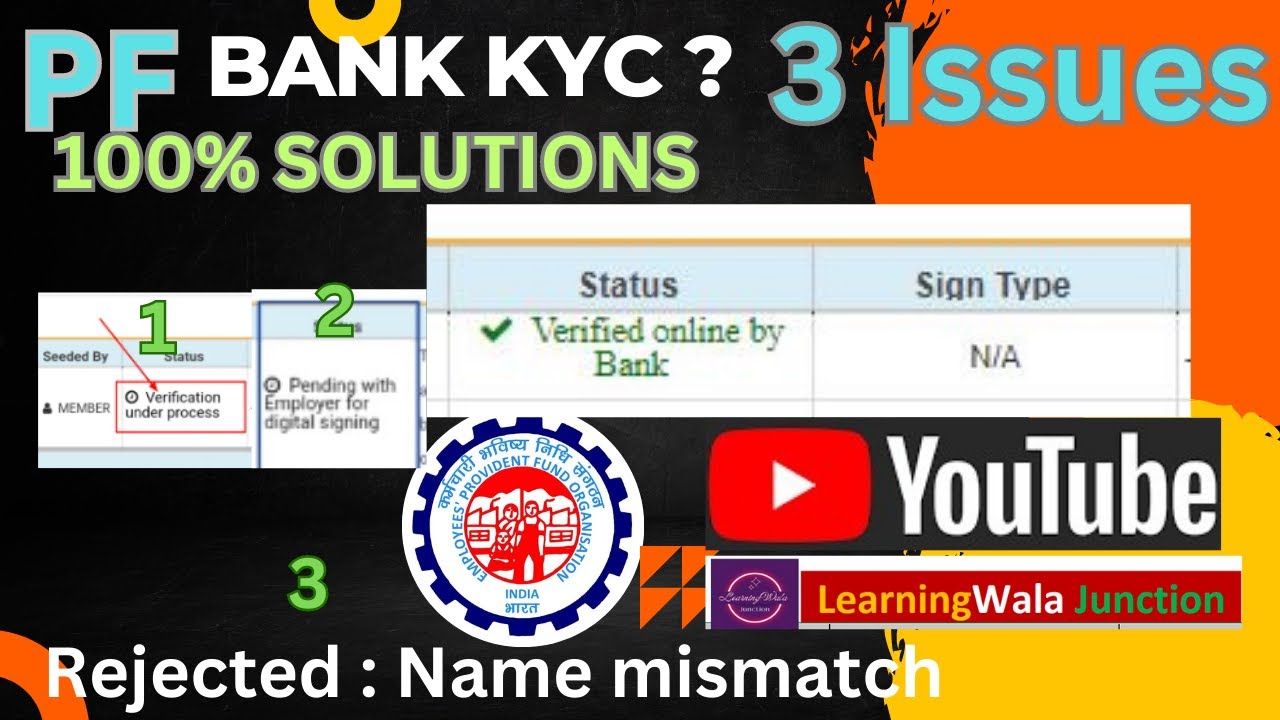 PF Bank KYC Rejected due to Name Mismatch | 100% solution, if Pending ...