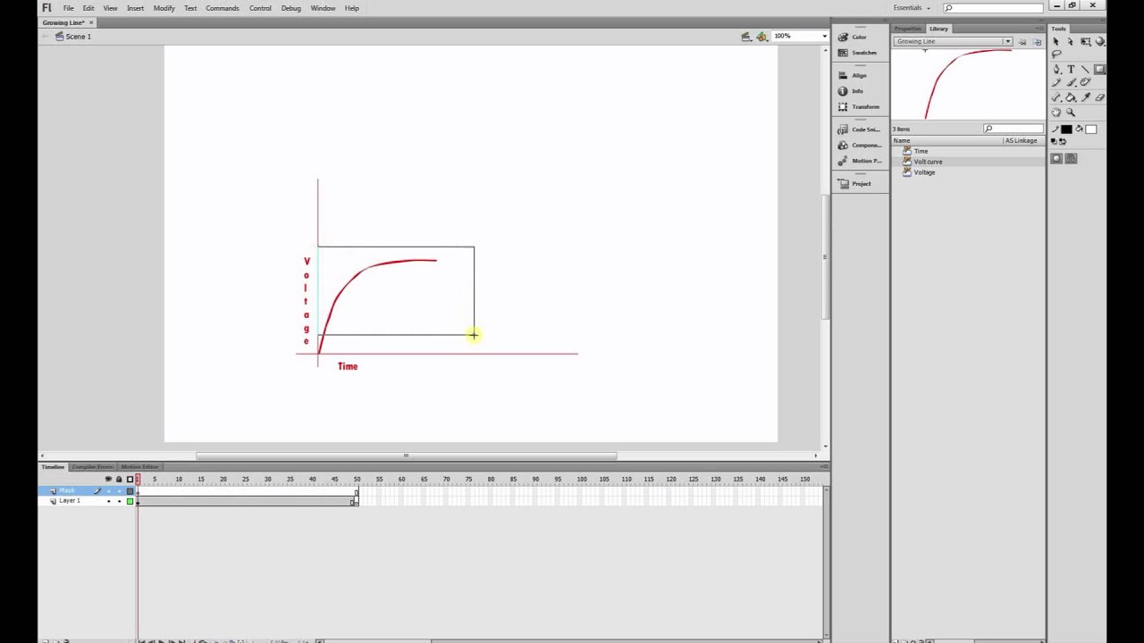 How to Grow a Line in Adobe Flash CS6 - YouTube