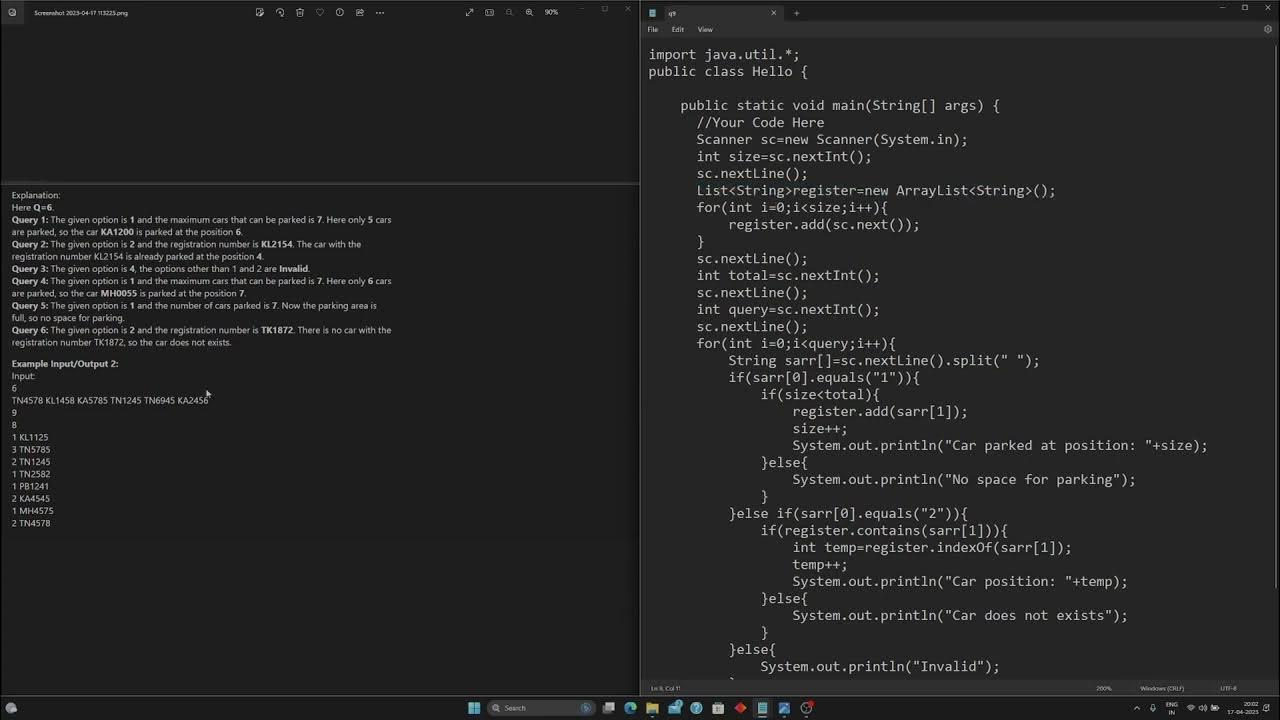 SkillRack- MNC Companies (SET 001) - Car Parking - Park and Search (Program Id: 12188) (JAVA ...