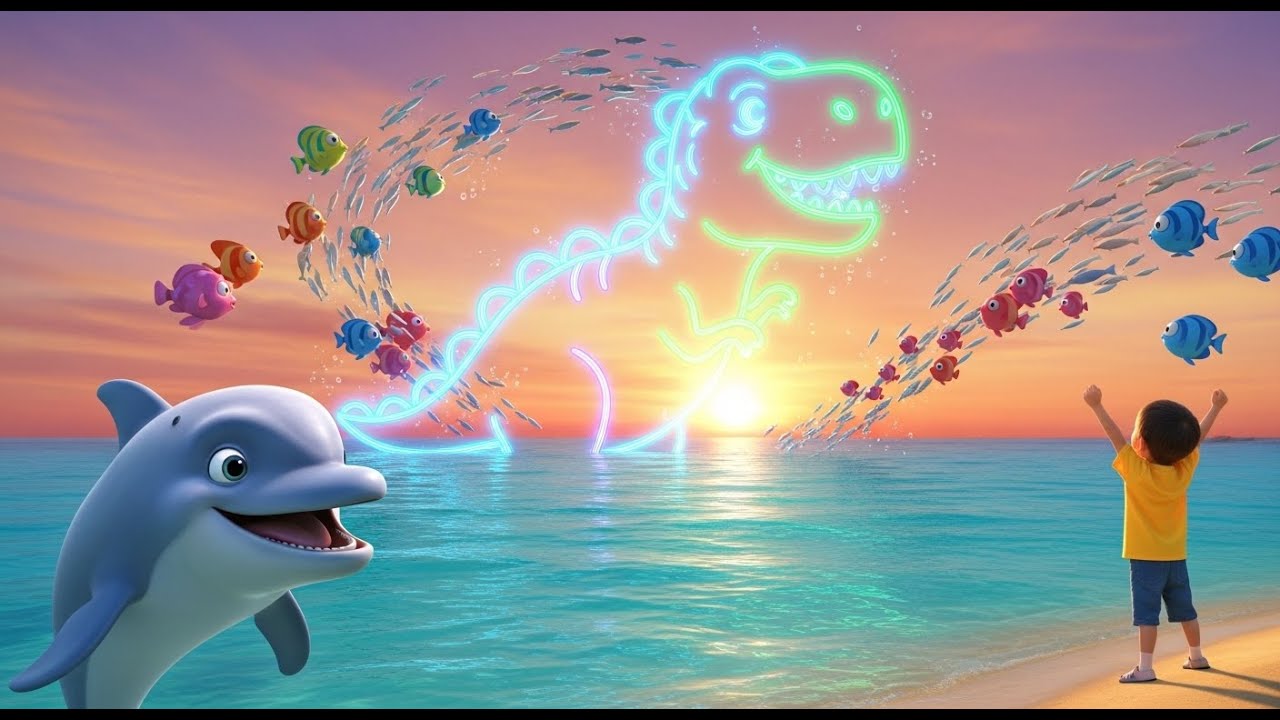 The Dolphin Who Drew Dinosaurs | Nursery Rhymes and Educational Songs 🐬 ...