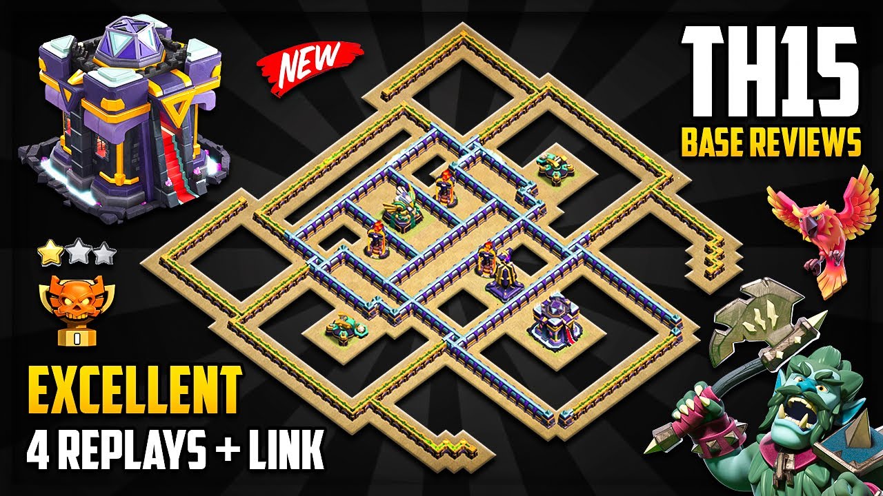Excellent TH15 War Base Link + 4 Replays PROOF | Only 1 Star Th15 Base ...