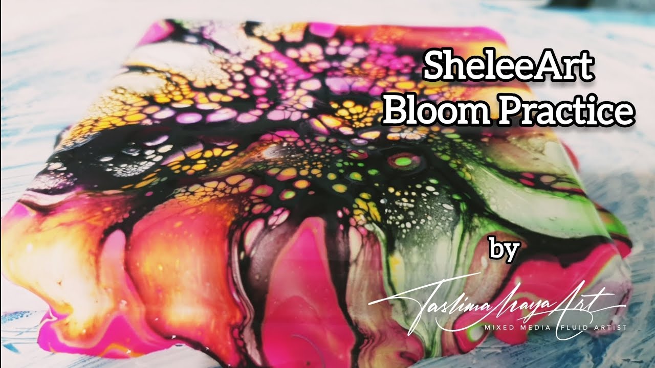 117 UK Sheleeart BLOOM TECHNIQUE | Unique Fluid Art on Canvas # ...