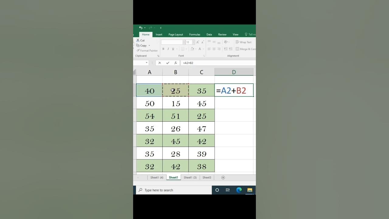 Add data using plus sign (+) in MS Excel #excelformula #excelhindi #spreadsheets #shorts - YouTube