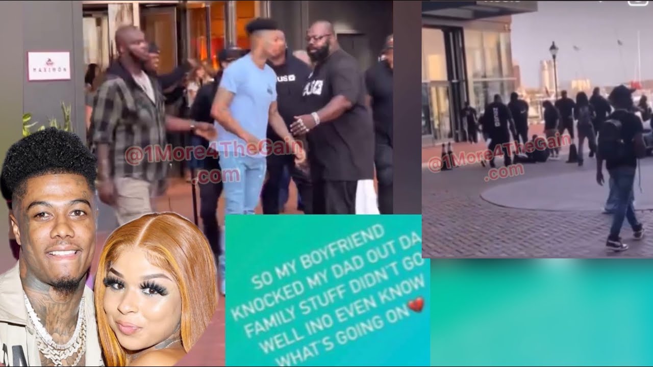 Blueface fight ChriseanRock dad & knocks him out allegedly 👀 - YouTube