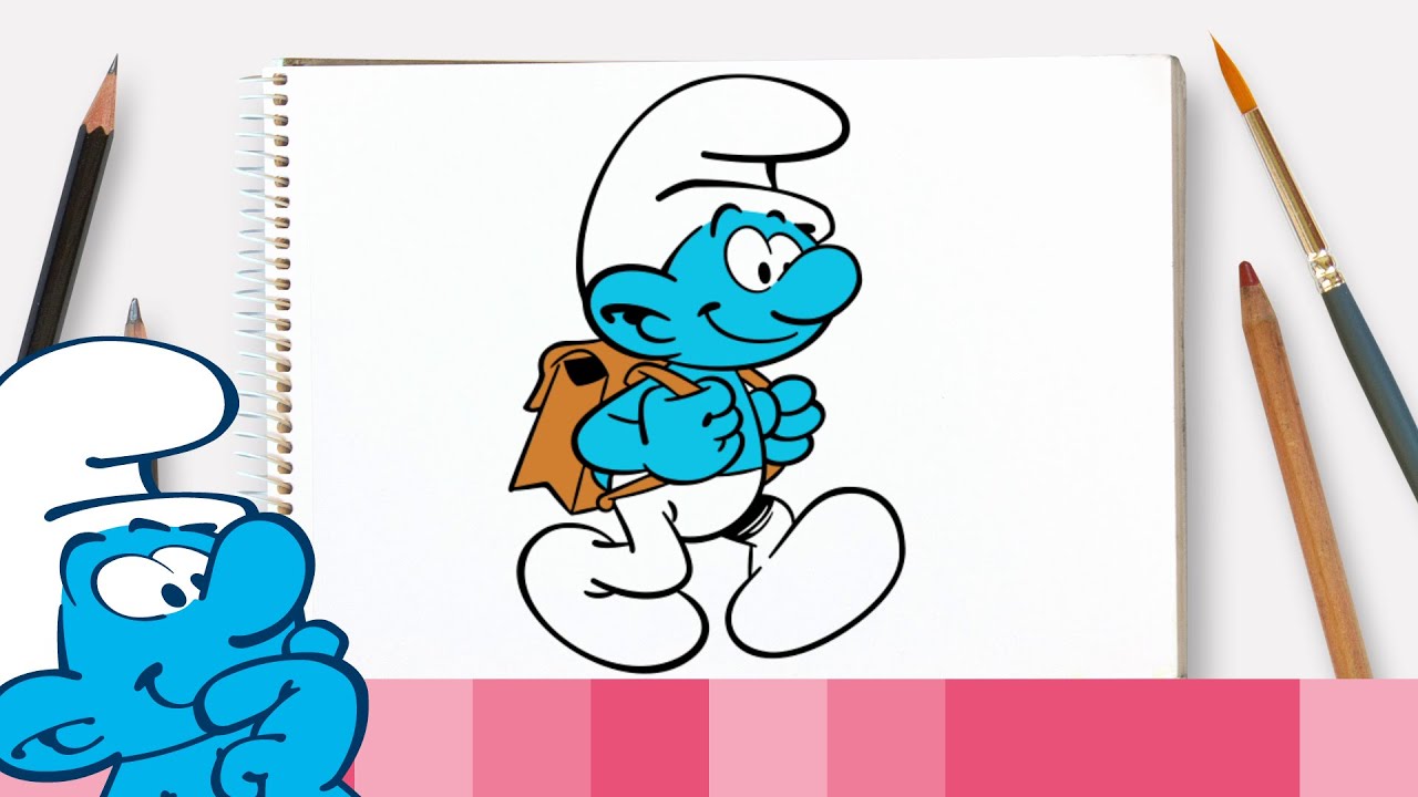 Dessine le Schtroumpf Écolier • Les Schtroumpfs - YouTube