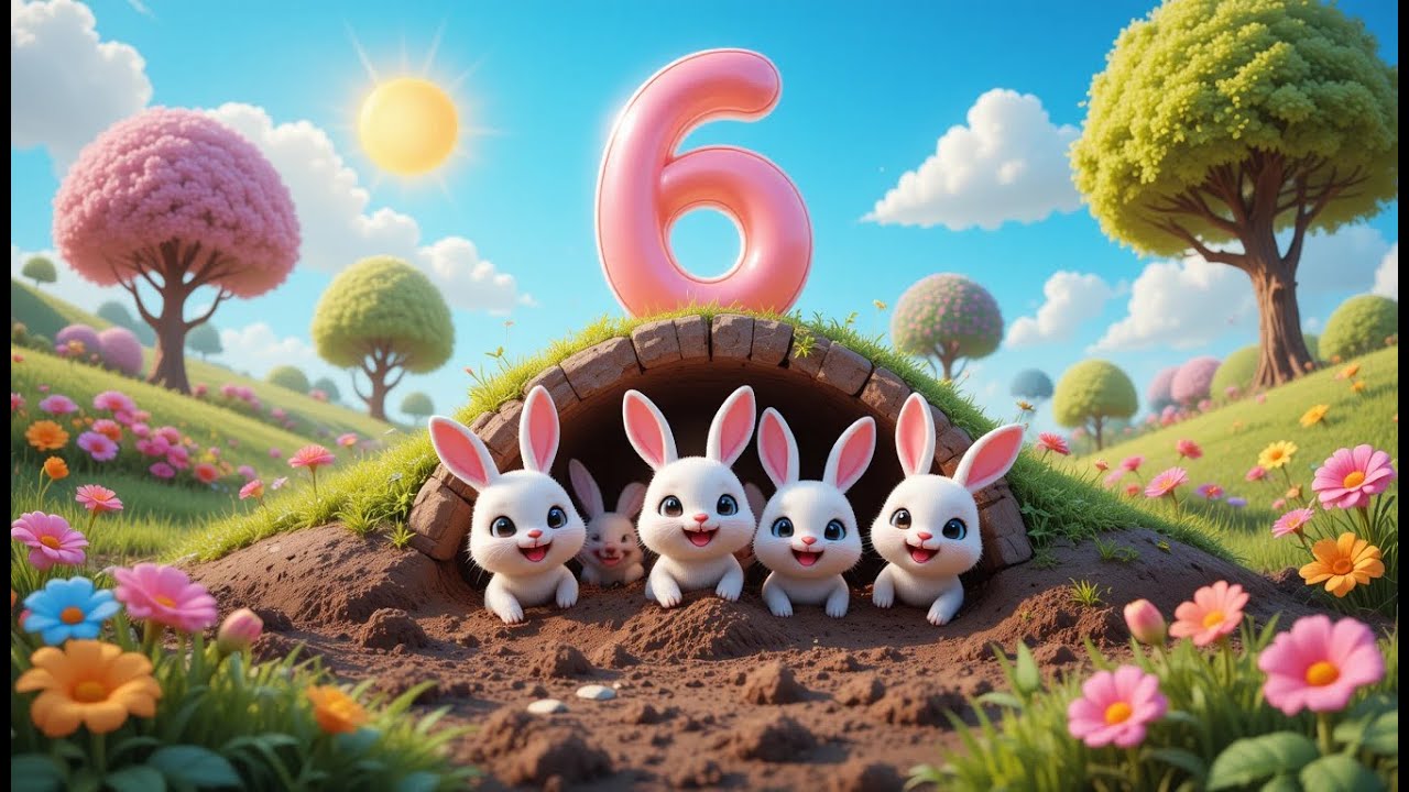 Rabbit Counting Song | Learn Numbers 1 to 10 with Bouncy Rabbits ...
