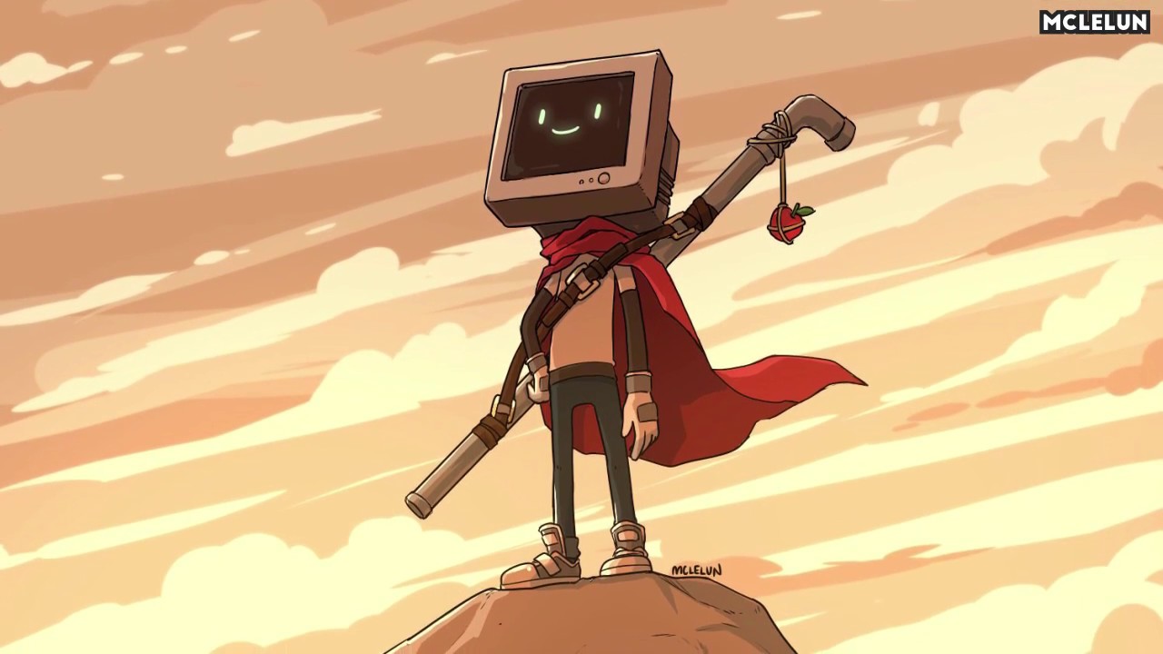 Medibang Paint Pro Drawing - Computer Head Guy Standing on Cliff - YouTube