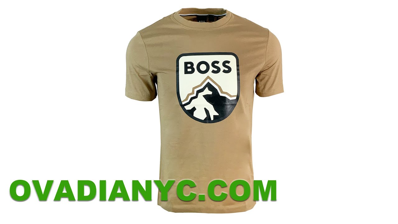 Hugo Boss Cotton t-shirt Tiburt 308 with logo print 50476801 260 - YouTube