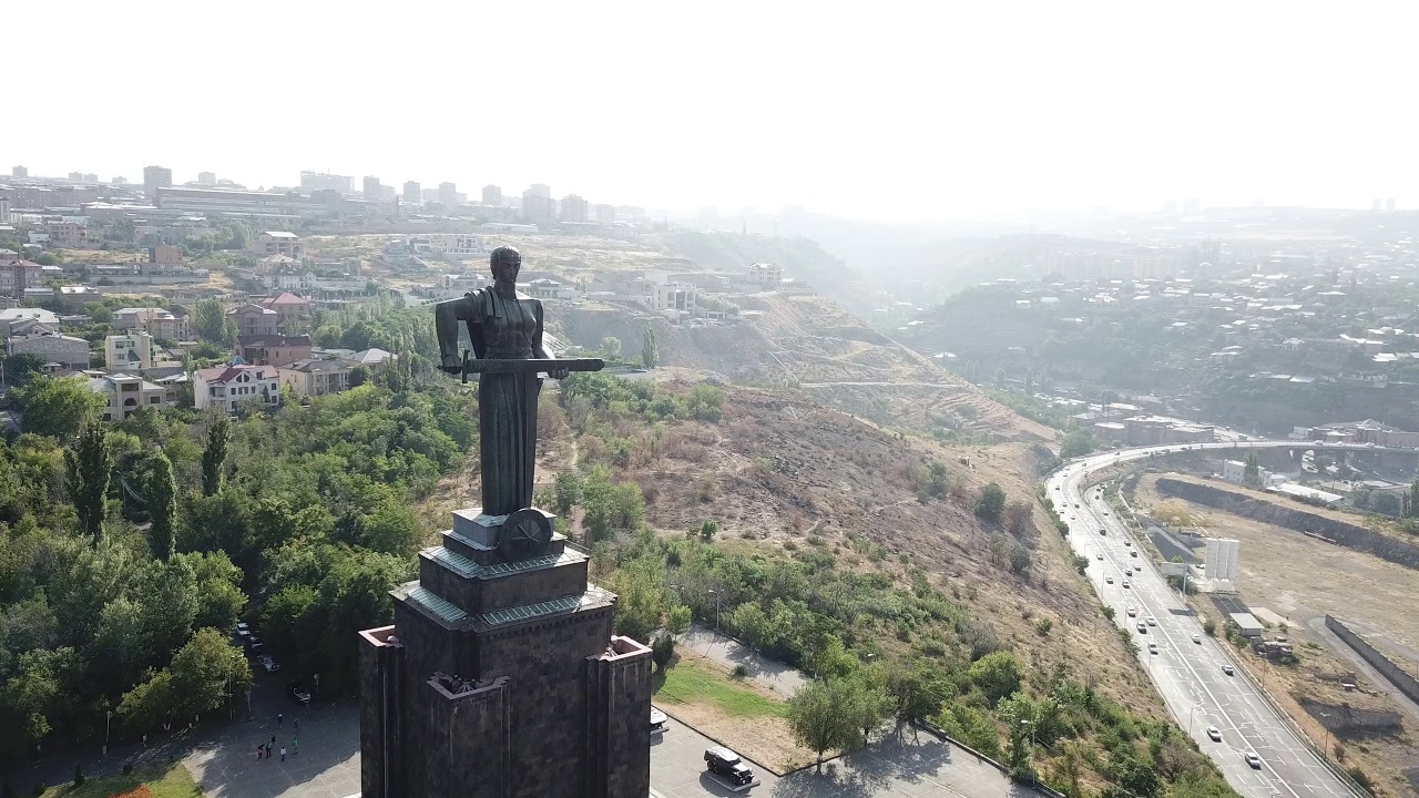 Drone flyover of Mother Armenia - YouTube