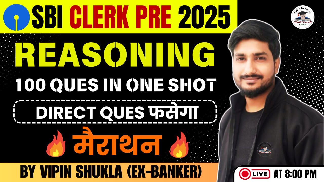 SBI Clerk Prelims Reasoning Marathon | 100 Reasoning Questions in One ...