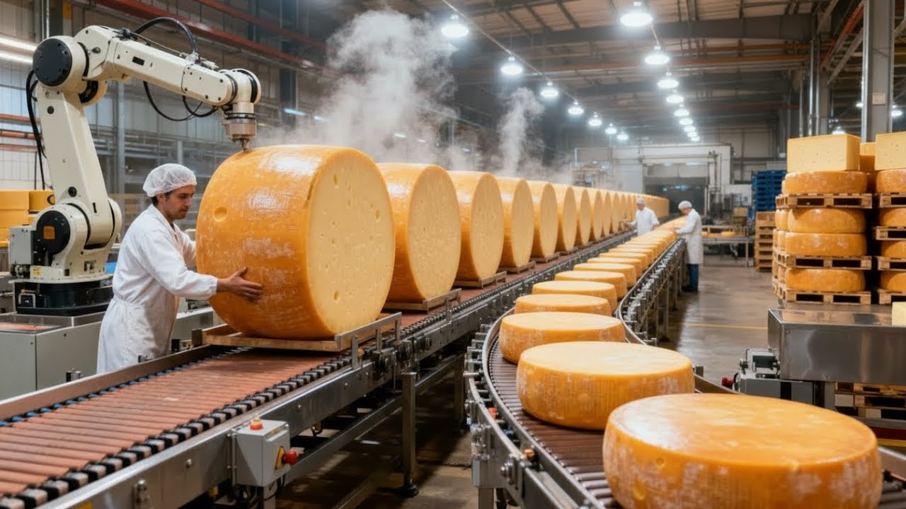 Inside a Modern Cheese Factory: From Fresh Milk to Aged Blocks (Full ...