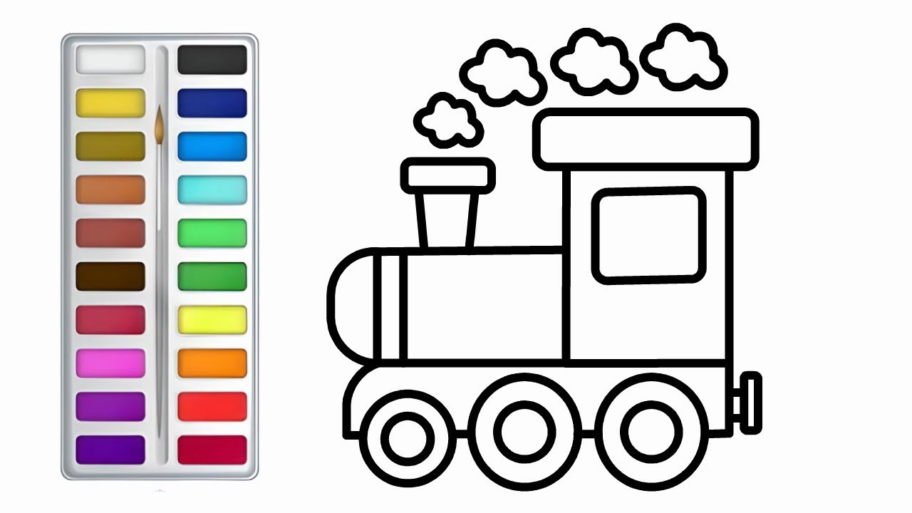 Train Drawing Coloring and Painting - YouTube