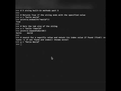 Python - 5 builtin string methods Part 3 #shorts #pythonprogramming # ...