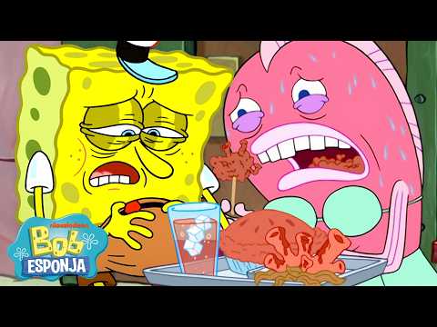 Bob Esponja | Todos os Itens do Cardápio do Balde de Lixo 🍴| 10 Minutos | Bob Esponja em Português
