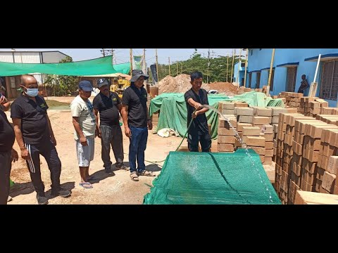 Water Curing Process for Soil Blocks. For Info visit: www.hydraformasia ...