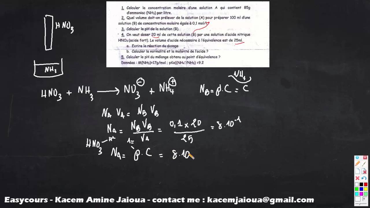 Correction d'exam Normale 2014 - Chimie en Solution SMPC - YouTube