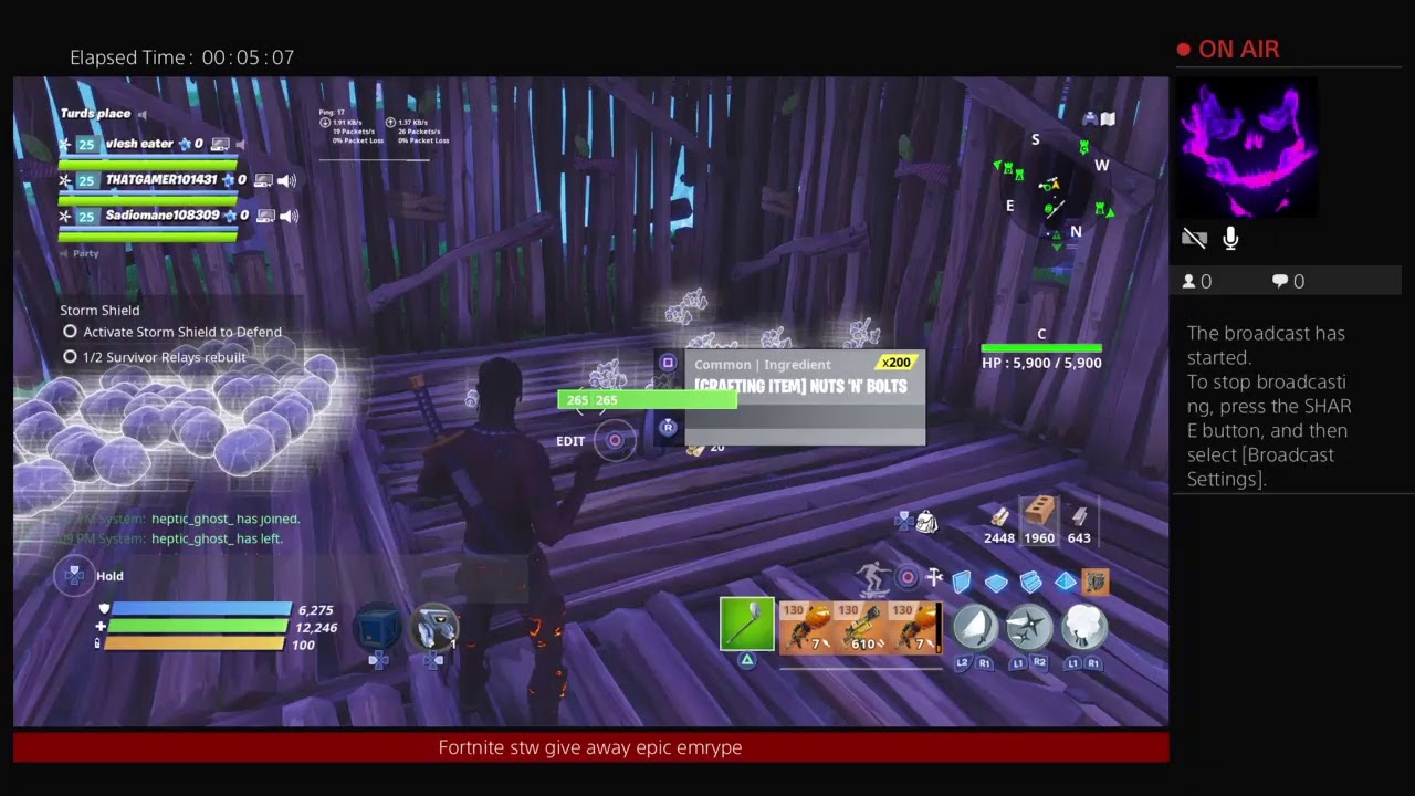 Fortnite stw trap,mats giveaway - YouTube