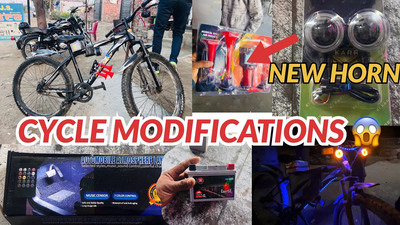 cycle modifications kasa kara | cycle par horn lasa laga - YouTube