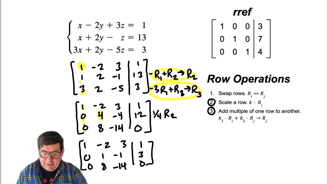 Solving Systems with rref (1 solution) - YouTube