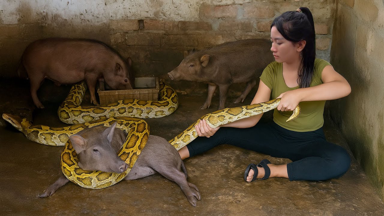 Giant Python Attacks Farm Animal | My Daily Life of Harvesting, Gardening & Animal Care - YouTube