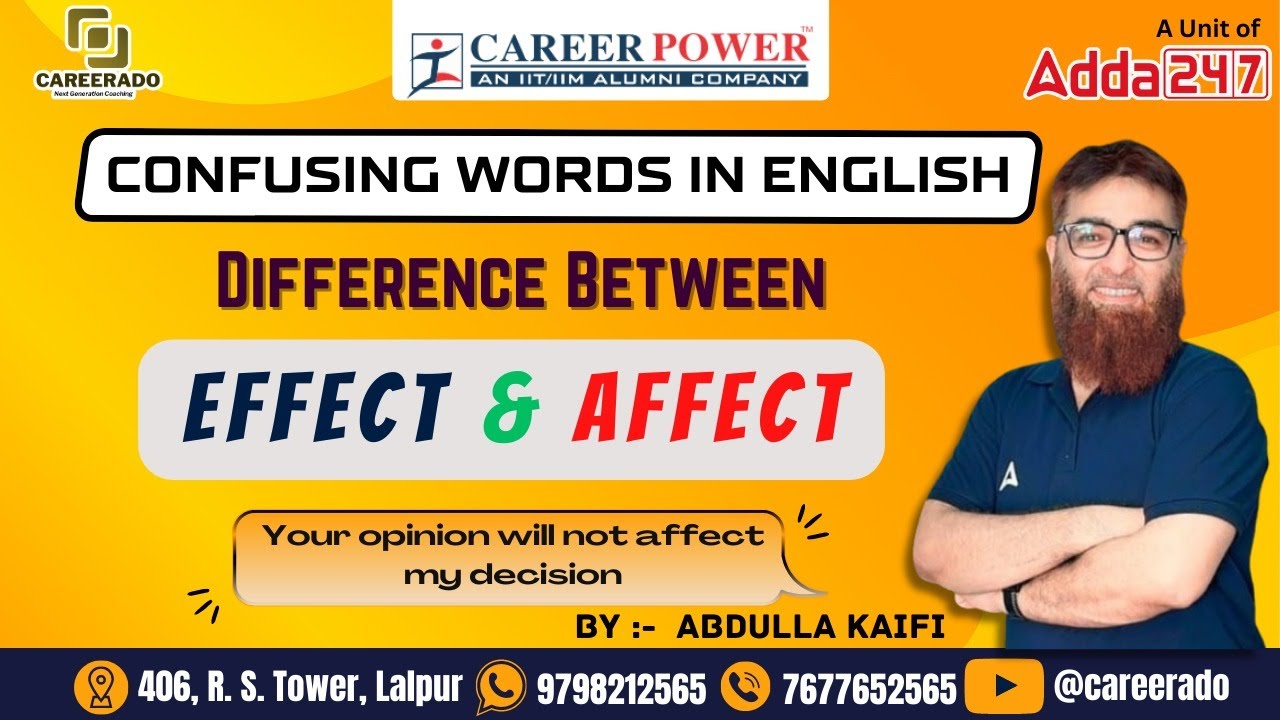 Affect vs. Effect Difference - Never Get Confused Again I know the ...