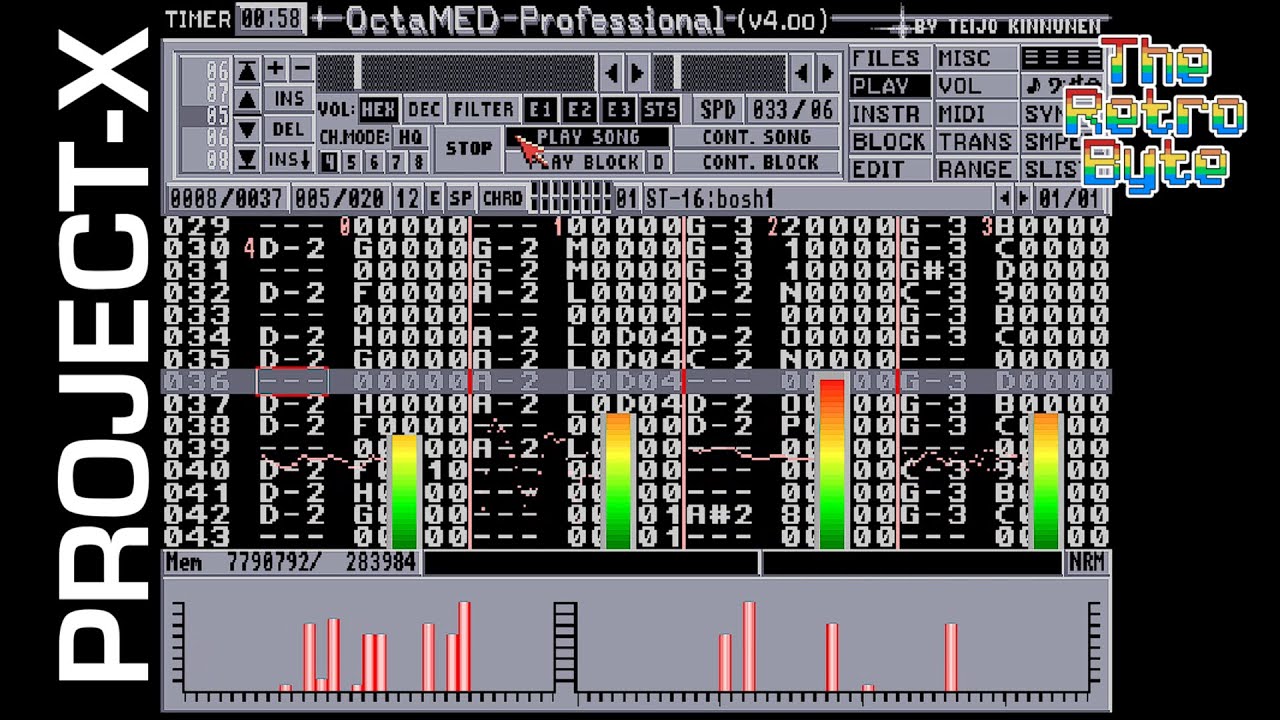 Project X, Amiga OctaMED view [60FPS] - YouTube